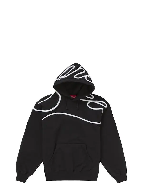 Supreme Shoulder Script Hooded Sweatshirt - Black