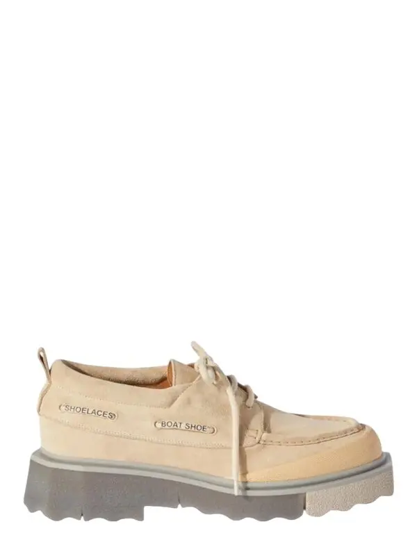 Off-White Sponge Suede Boat Shoe - Beige