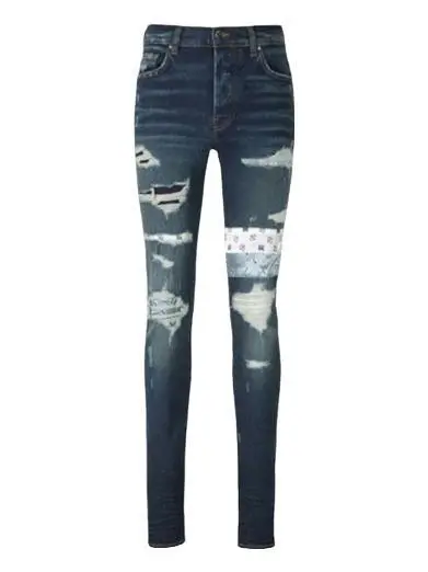 Amiri Paisley Ma Art Patch Jeans - Deep Classic