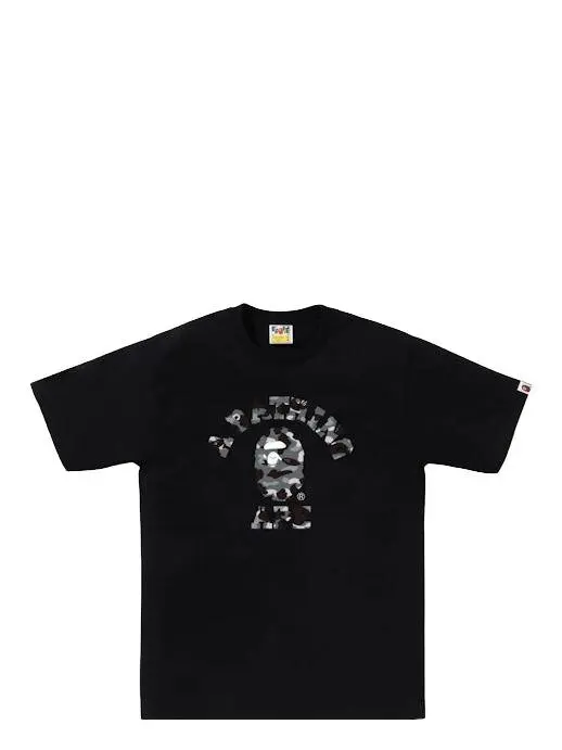 A BATHING APE 1st Camo College Tee Shirt Tee Shirt - Black/grey