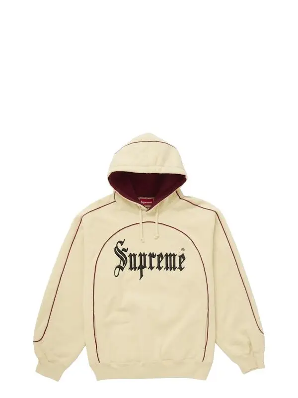 Supreme Curve Piping Hooded Sweatshirt - Natural