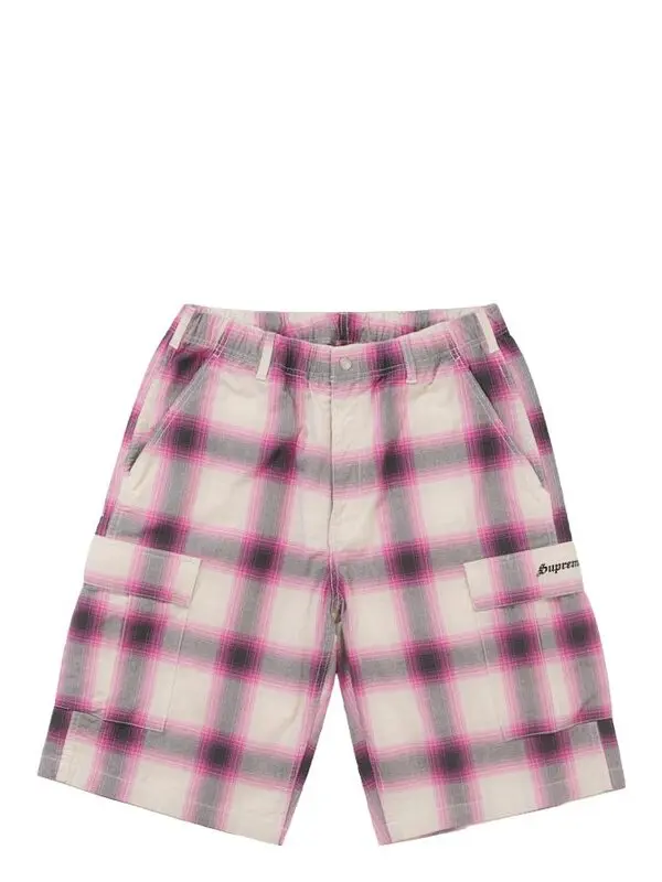 Supreme Plaid Cargo Short - Pink