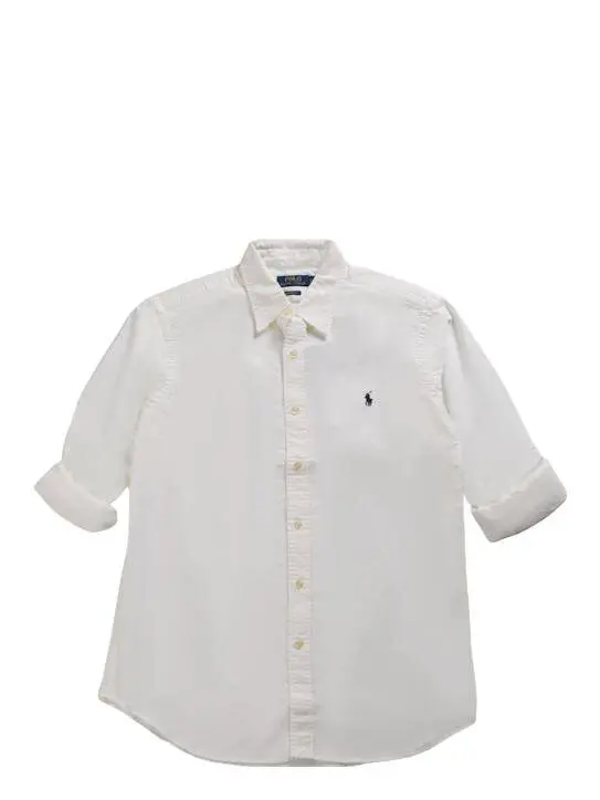 Polo Ralph Lauren Long Sleeve Garmentdyed Oxford Sport Shirt - White