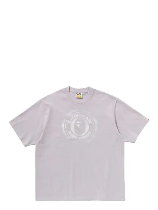 A BATHING APE Spray Print Busy Works Relaxed Fit Tee Shirt - Gray