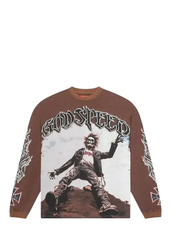 GODSPEED Rocker Long Sleeve Tee Shirt - Brown Wash