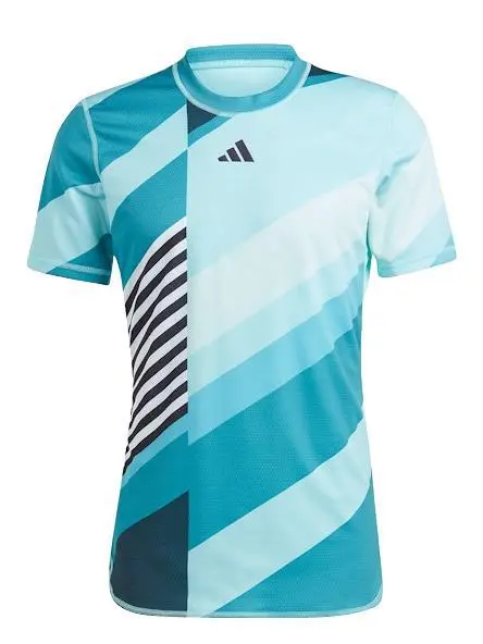 Adidas Tennis Reversible Aeroready Freelift Pro Tee Shirt - Flash Aqua
