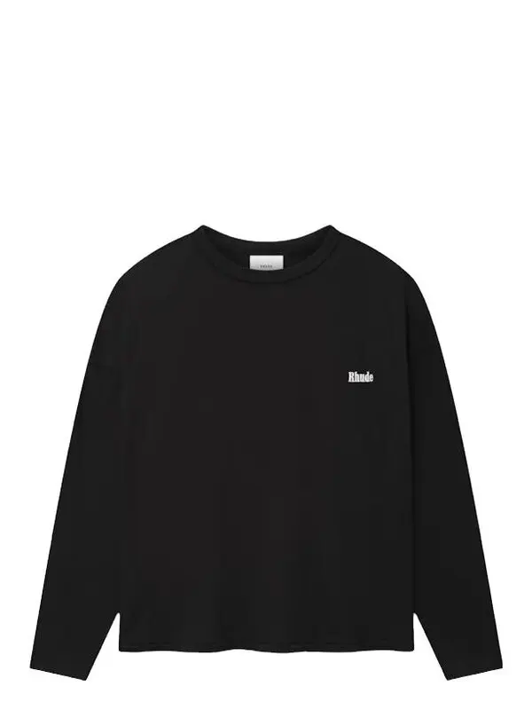 Rhude Classique Reverse Long Sleeve Tee Shirt - Black