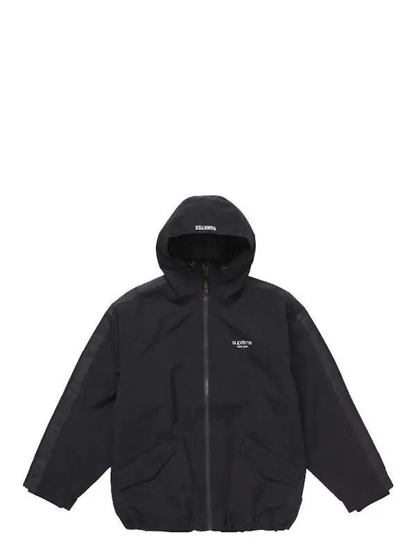 Supreme Goretex Stripe Hooded Jacket - Black
