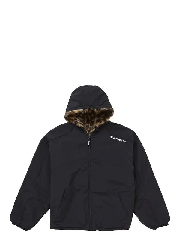 Supreme Faux Fur Reversible Hooded Track Jacket - Black