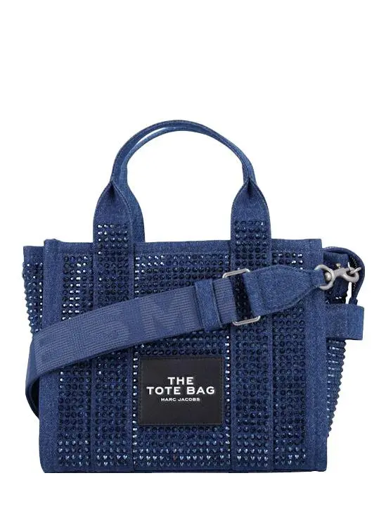 Marc Jacobs Small Tote Denim Crystal - Dark Wash Blue