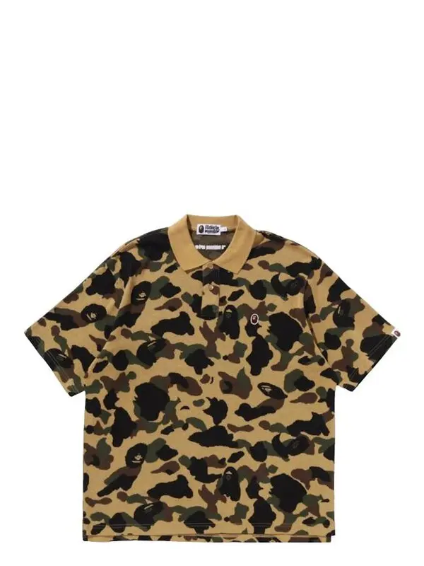 A BATHING APE 1st Camo Jacquard Relax Fit Polo Shirt - Yellow
