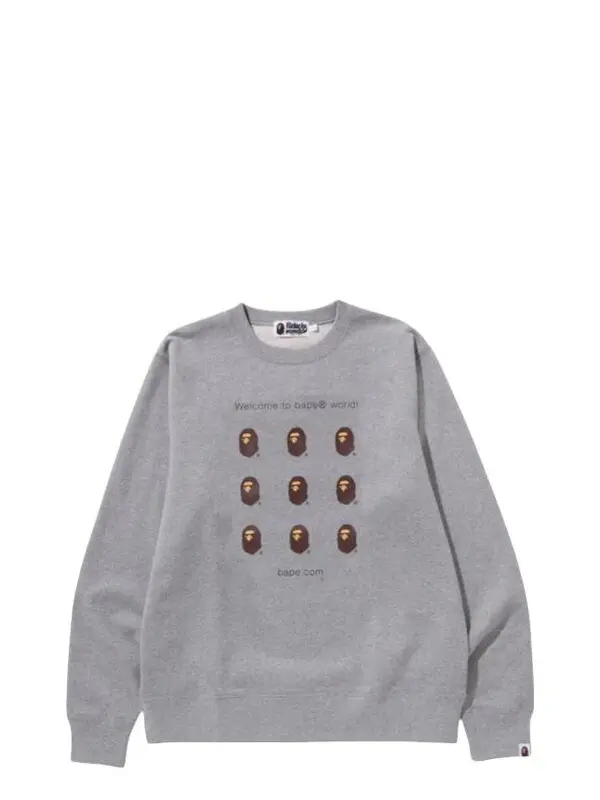 BAPE Dot Com Crewneck Sweatshirt - Gray