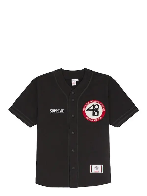Supreme 40 Acres Twill Baseball Jersey - Black