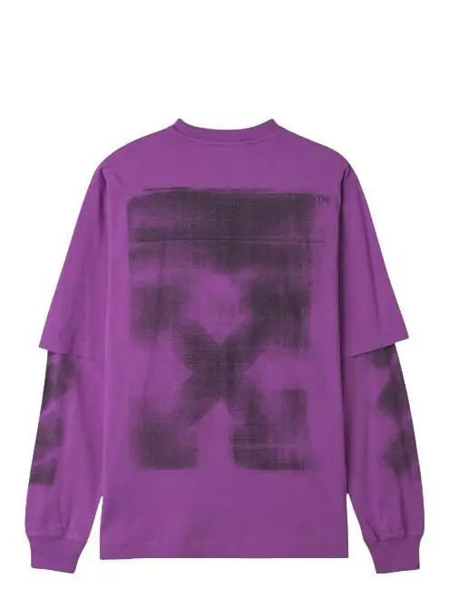 Off-White Double Layer Arrow Long Sleeve T-shirt - Purple/black