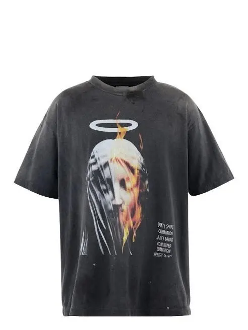 SAINT MXXXXXX Devil Daddy Short Sleeve T-shirt - Black