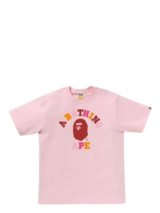 A BATHING APE Colors College Tee Shirt Tee Shirt - Pink