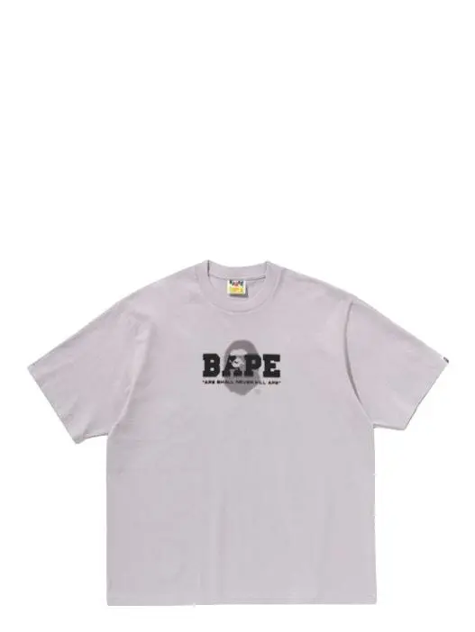 A BATHING APE Graffiti Logo Relaxed Fit Tee Shirt - Gray