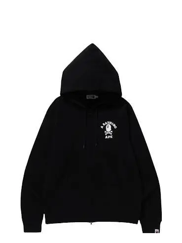 A BATHING APE Ape Crossbone College Zip Hoodie - Black
