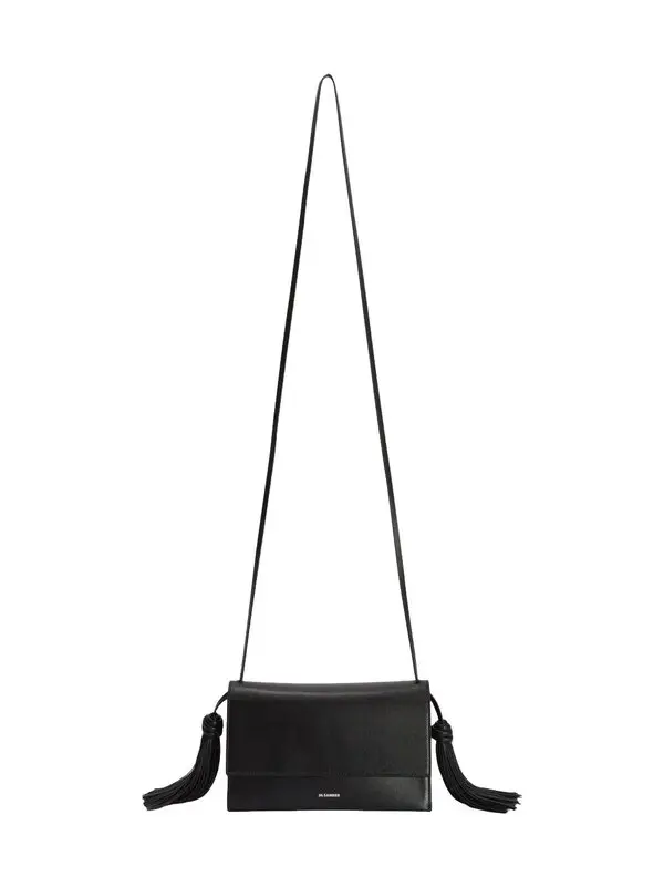 JIL SANDER Tassel Cross Body Bag - Black
