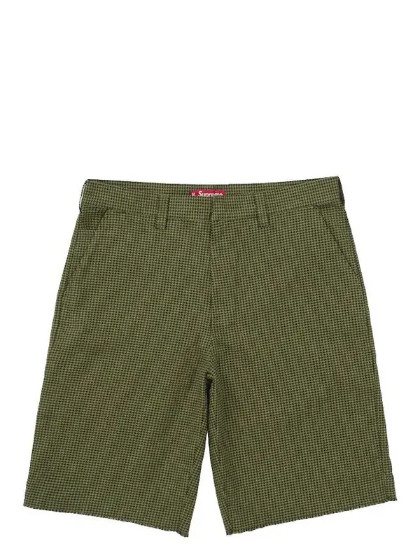 Supreme Work Short - Olive Houndstooth