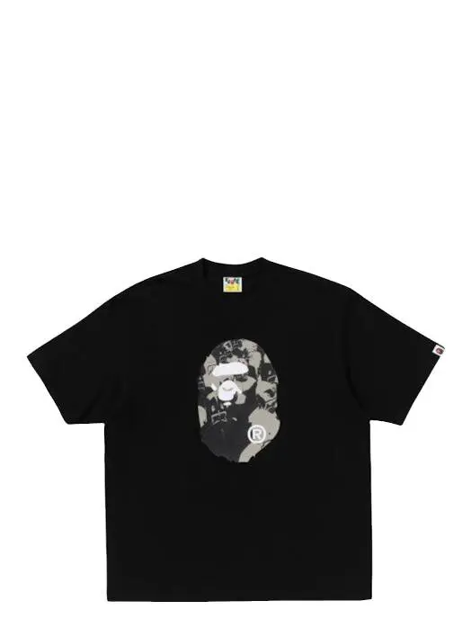 A BATHING APE Shark Seijin Ape Head Relaxed Fit Tee Shirt - Black