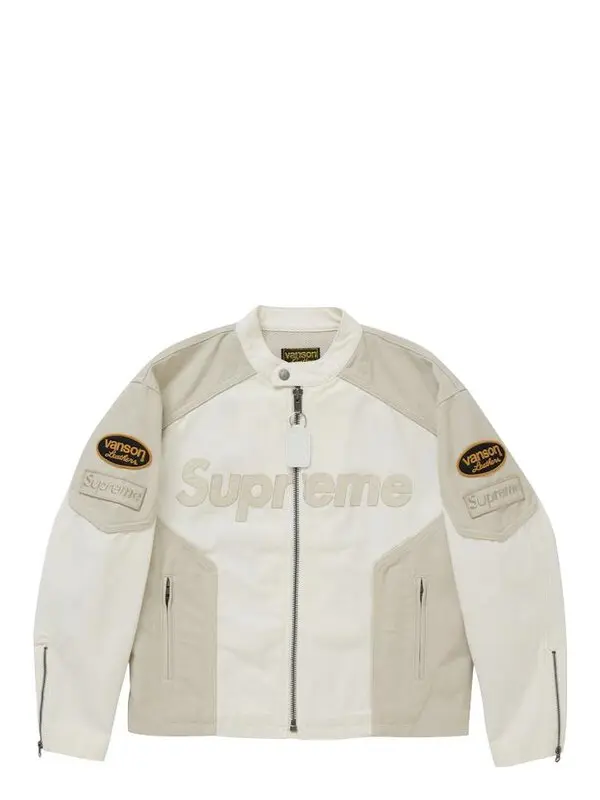 Supreme Vanson Leathers Cordura Cotton Jacket - White