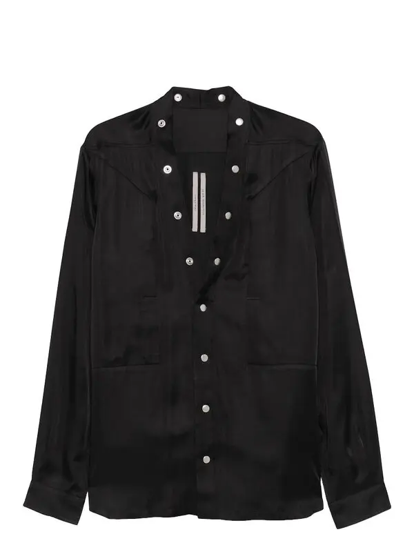 Rick Owens Charmeuse Larry Fogpocket Shirt - Black
