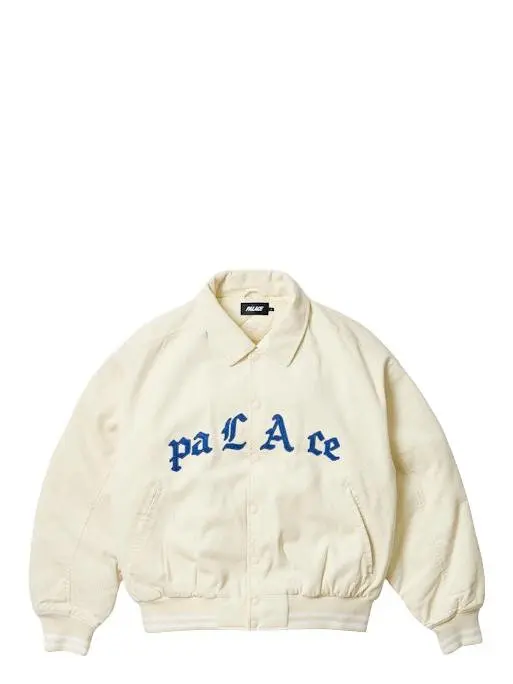 PALACE Love Varsity Jacket - Soft White
