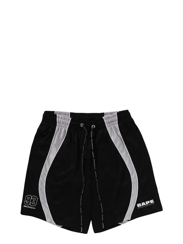 BAPE Solid Camo Jacquard Logo Relaxed Fit Sweatshorts - Black