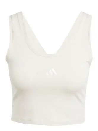 Adidas Essentials Small Logo Cotton Tank Top - Wonder Alumina/white