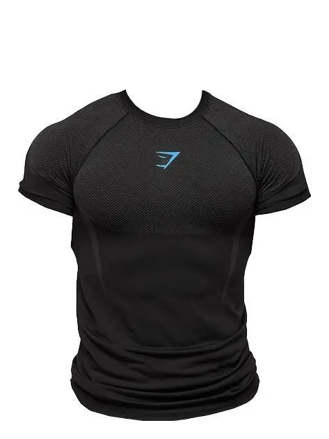 GYMSHARK Onyx 5.0 Seamless T-shirt - Black/onyx Grey