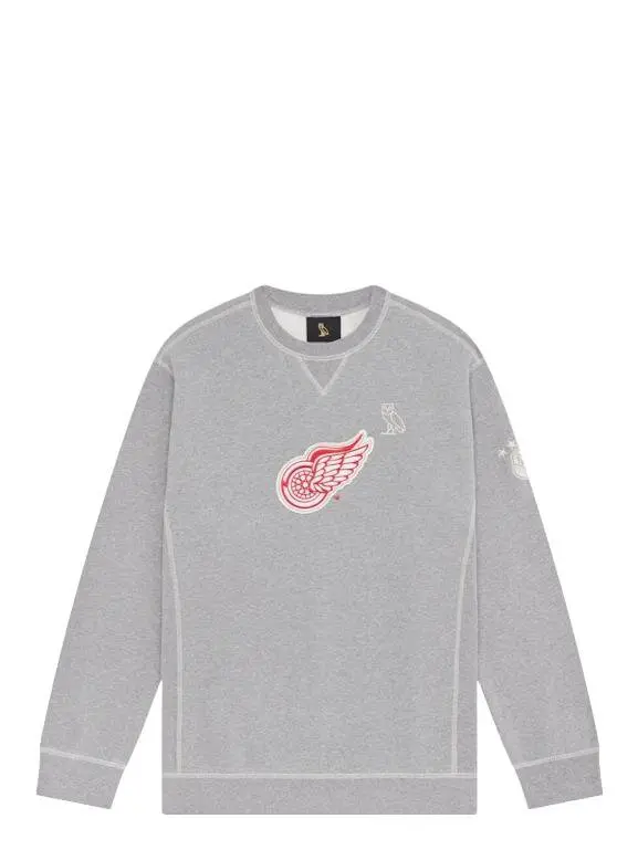 OVO X Nhl Detroit Red Wings Crest Sweater - Grey