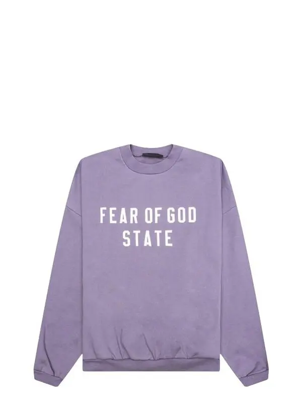 Fear Of God Logo Printed Crewneck Sweatshirt - Lavender