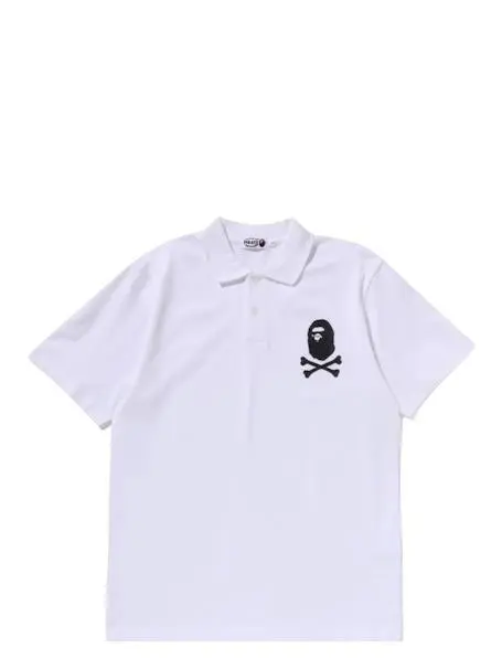 A BATHING APE Ape Crossbone Polo Shirt - White
