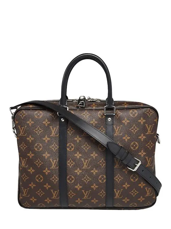 LOUIS VUITTON Porte-documents Voyage Pm Briefcase - Black/brown