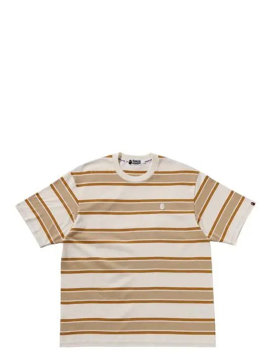 A BATHING APE One Point Strip Relaxed Fit Tee Shirt - Ivory