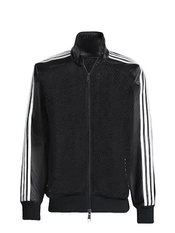 Adidas X Jeremy Scott Faux Leather Mesh Track Jacket - Black