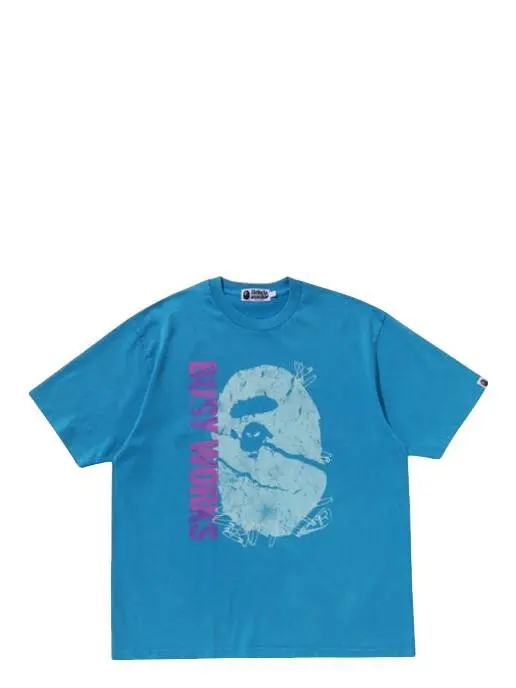 BAPE Garment Dye Relaxed Fit Tee Shirt - Blue