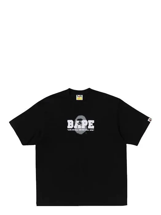 A BATHING APE Graffiti Logo Relaxed Fit Tee Shirt - Black