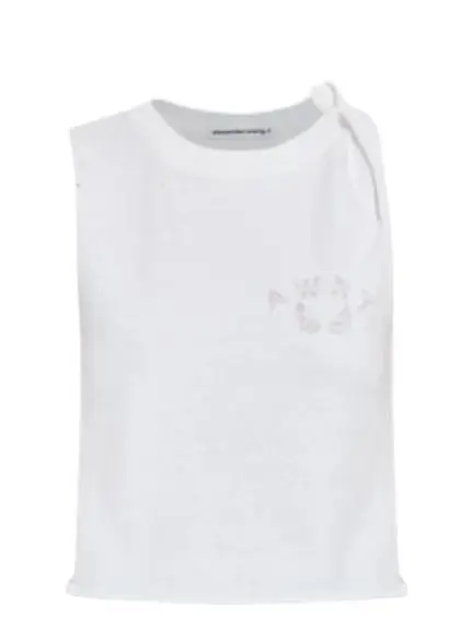Alexander Wang Graphic Twisted Muscle Tank Top - White