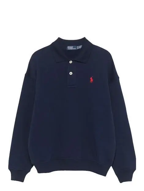 Polo Ralph Lauren Collared Fleece Pullover - Pullover Navy Blue