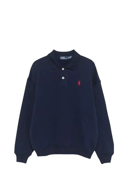Polo Ralph Lauren Collared Fleece Pullover - Pullover Navy Blue
