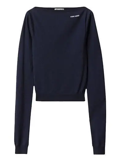 Miu Miu Boatneck Sweater - Navy Blue