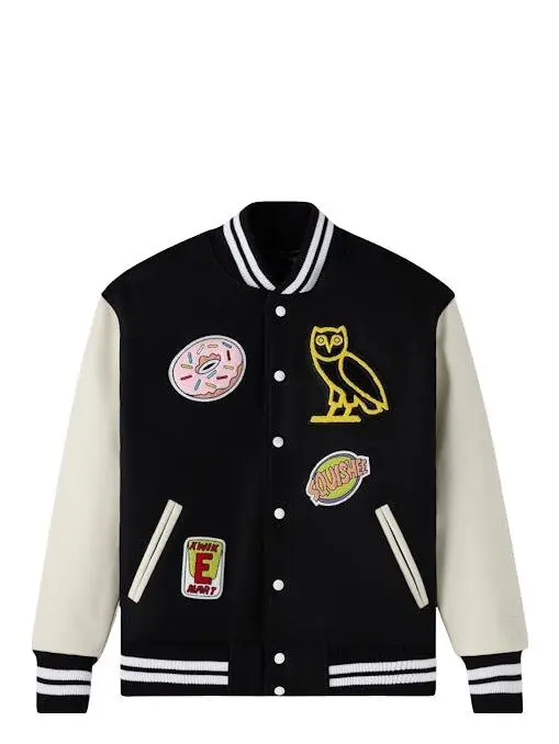 OVO The Simpsons Varsity Jacket - Black/white