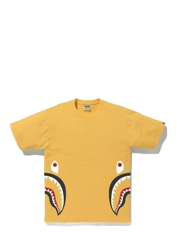 A BATHING APE Side Shark Tee Shirt - Yellow/black