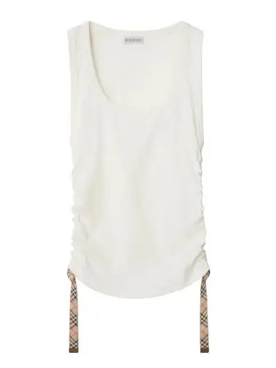 Burberry Cotton Sleeveless Top - Chalk