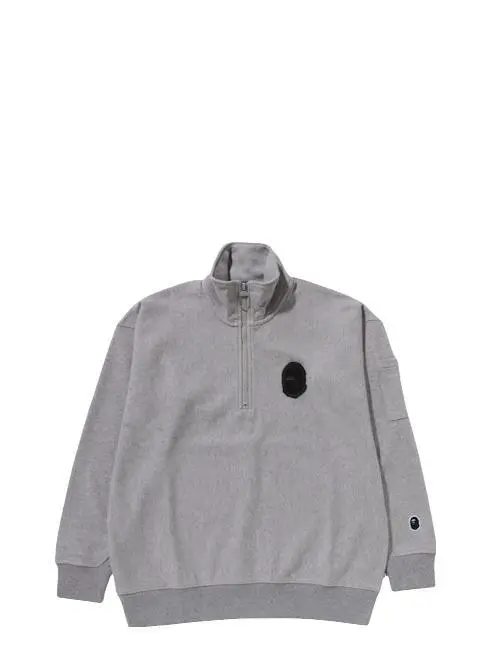 BAPE Half Zip Pullover Sweatshirt - Gray