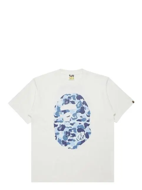 A BATHING APE Abc Camo Big Ape Head Tee Shirt - White/blue