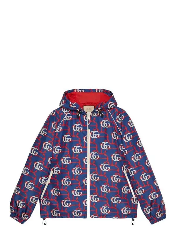 Gucci Gg Monogram Supreme Jacket - Blue Red White