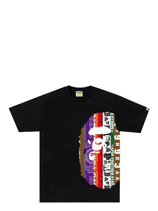 A BATHING APE Fans Scarf Side Big Ape Head Tee Shirt - Black